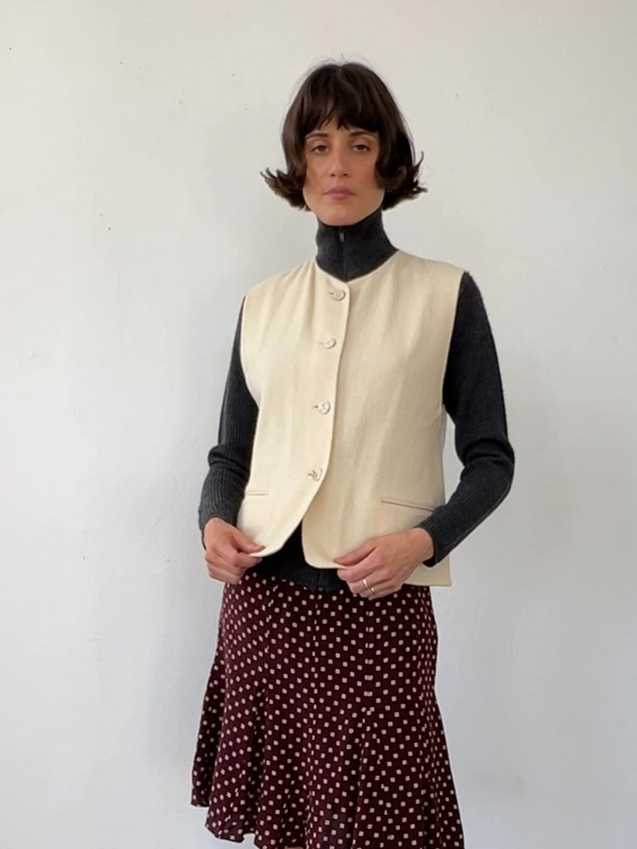 Vintage Soft Cream Krizia Vest Banshee
