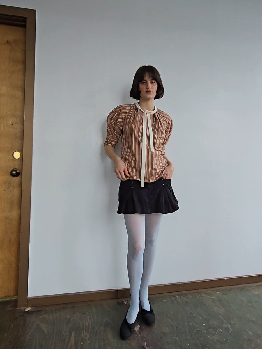 Vintage Chloe Raspberry Striped Blouse (S) -Banshee