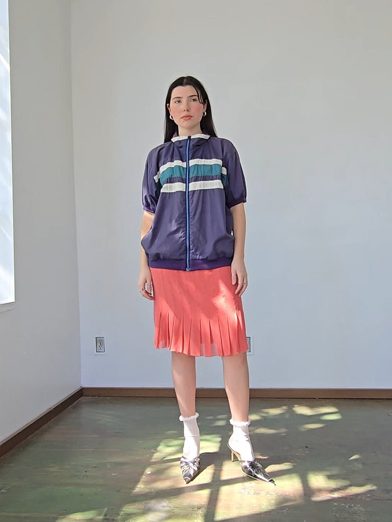 Vintage Chanel Watermelon Silk Pleated Skirt (M) -Banshee